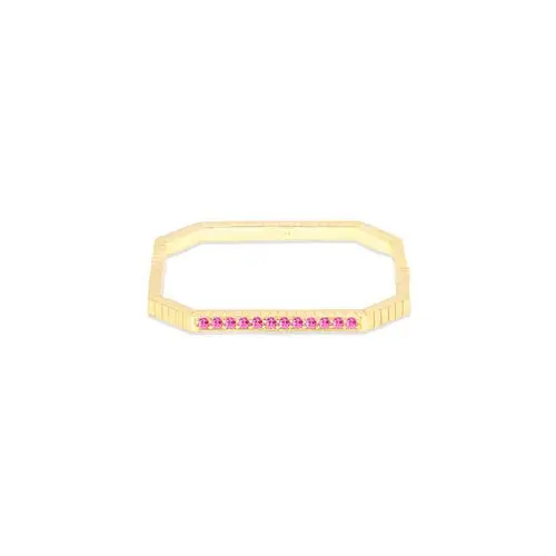 CAMPBELL + CHARLOTTE Spark Octagon Bangle Bracelet - Pink Sapphire-gold