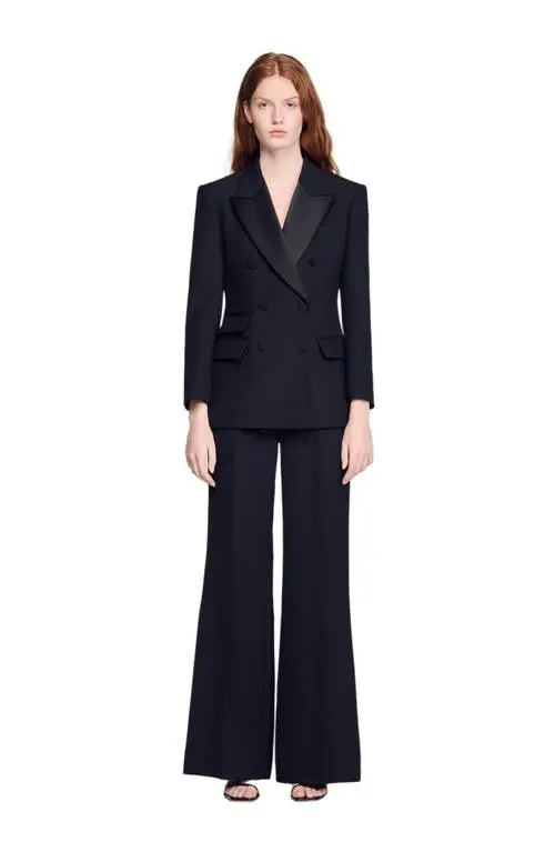 Sandro Tuxedo Jacket With Satin Collar