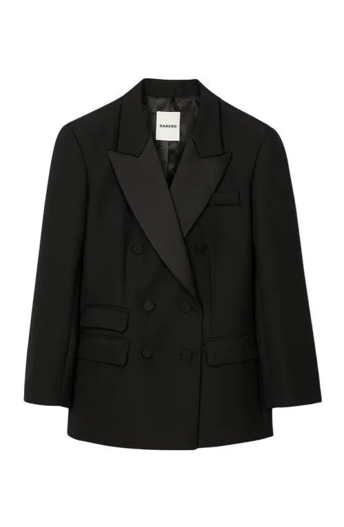 Sandro Tuxedo Jacket With Satin Collar