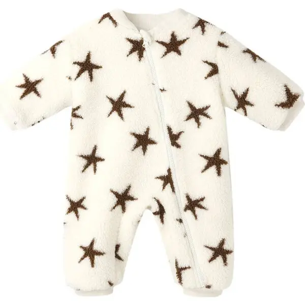 RYLEE + CRU Star Print Fleece Footie - Natural