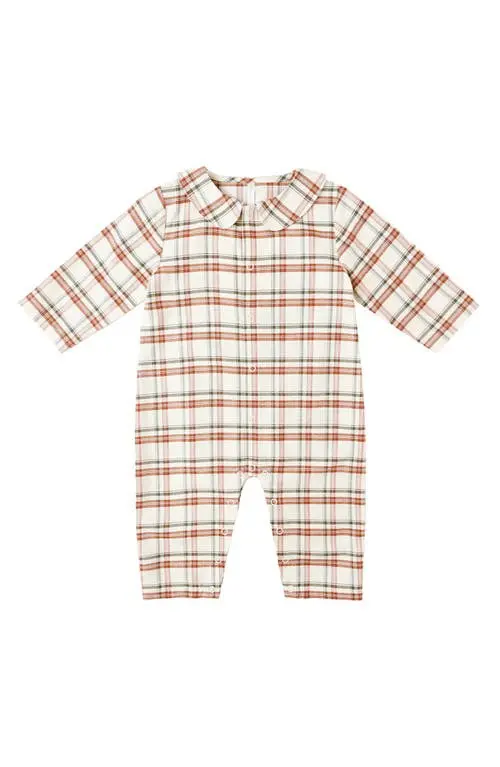 RYLEE + CRU Plaid Cotton Blend Romper - Holiday-plaid