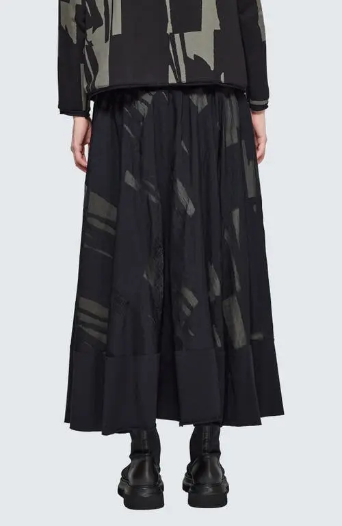 LUUKAA Calinda Jacquard Maxi Skirt - Khaki Black