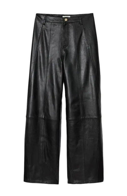 Sandro Wide-leg Leather Trousers