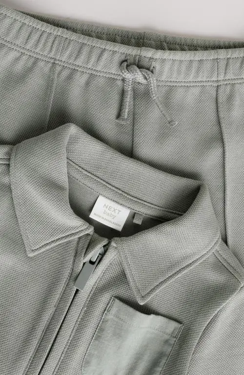 NEXT Half Zip Polo & Pleated Pants Set