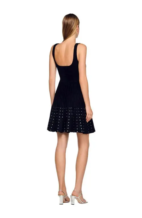 Sandro Short Rhinestone Embellished Dress