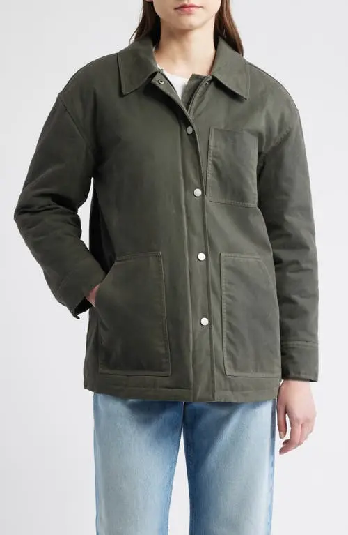 Rails Tessuto Waxed Cotton Jacket With Faux Fur Collar