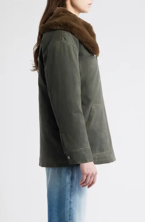 Rails Tessuto Waxed Cotton Jacket With Faux Fur Collar