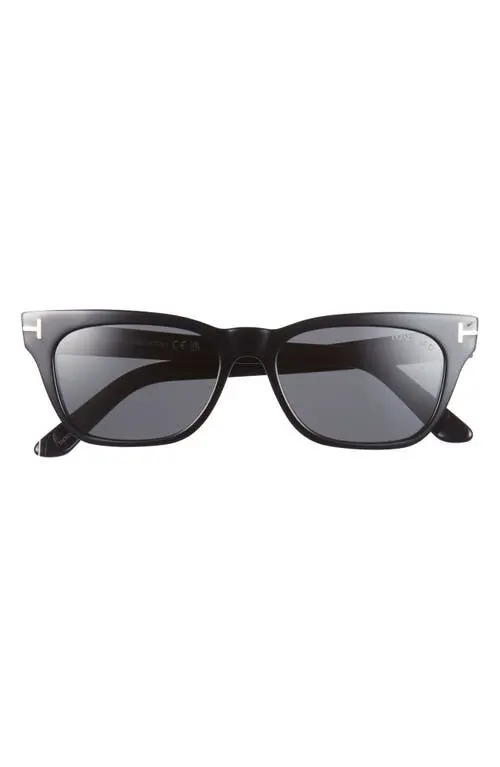 TOM FORD Penn Rectangular Sunglasses - Shiny Black/smoke Lens