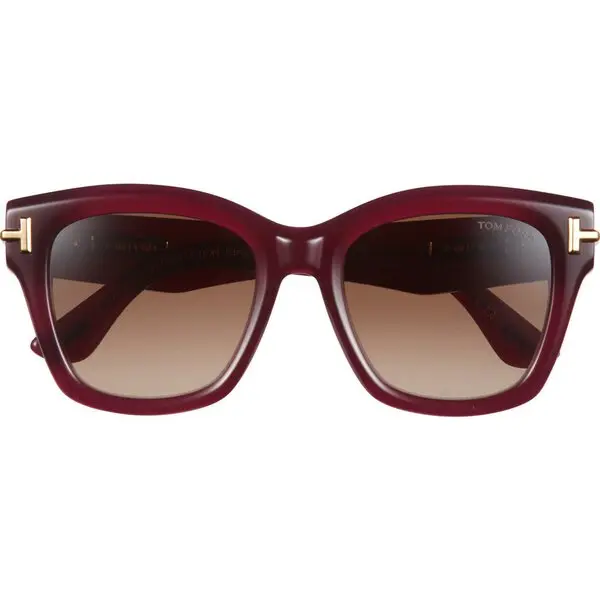 TOM FORD 53mm Butterfly Sunglasses - Dark Plum/baguette/brown
