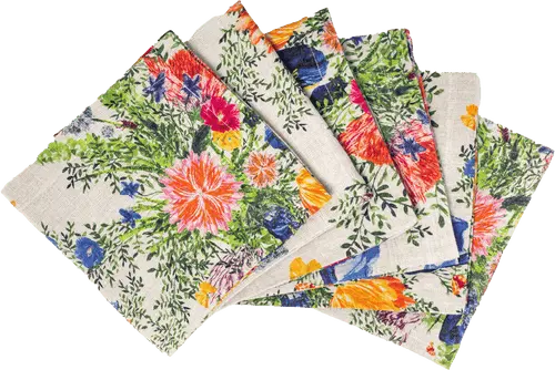 SOPHIE WILLIAMSON DESIGN 6 Organic Linen Napkins - Multicolour