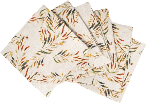SOPHIE WILLIAMSON DESIGN 6 Organic Linen Napkins - Red Palm