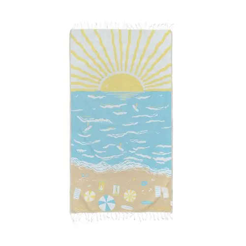 RAMUS & CO Oversized 37" X 71" Preppy Turkish Beach Towel By - Beach Day