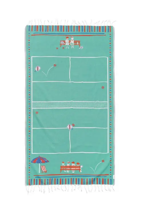 RAMUS & CO Oversized 37" X 71" Preppy Turkish Beach Towel By - Pickleball
