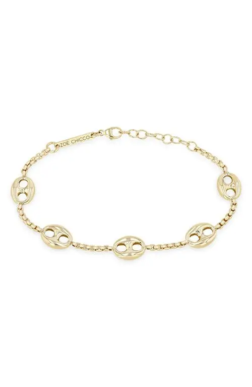 Zoe Chicco 14k Gold Mariner Station Bracelet - 14k Yellow Gold