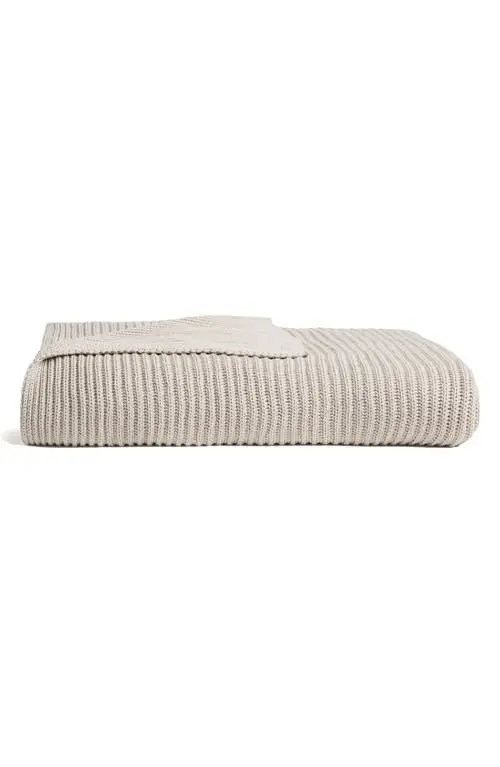PARACHUTE Organic Cotton Ribbed Throw Blanket - Bone