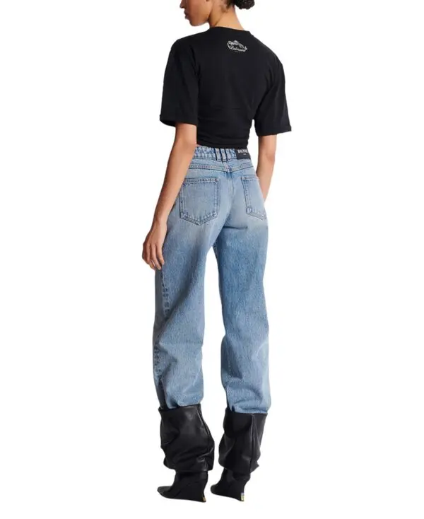 Balmain Cropped Tie T-shirt