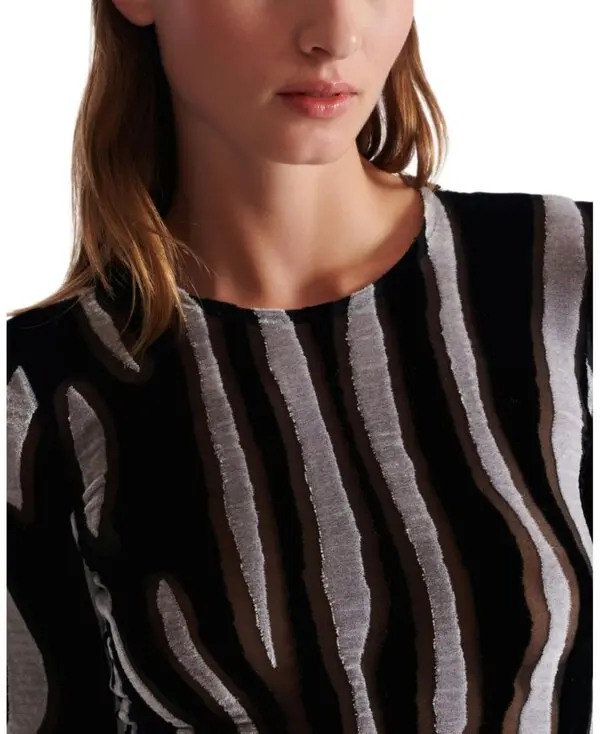 Balmain Zebra-print Velvet Bodycon Top