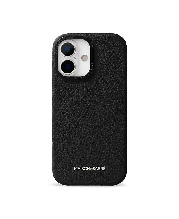 MAISON DE SABRE Leather Phone Case - Black Caviar