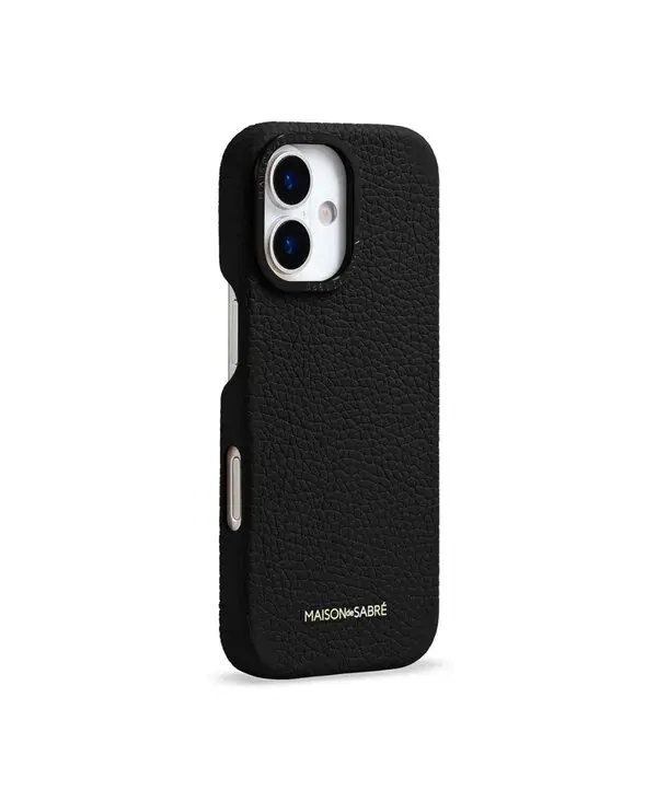 MAISON DE SABRE Leather Phone Case - Black Caviar