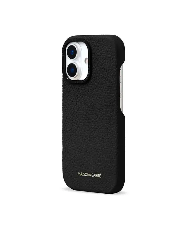 MAISON DE SABRE Leather Phone Case - Black Caviar
