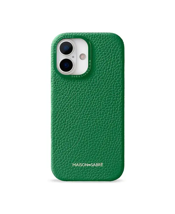 MAISON DE SABRE Leather Phone Case - Emerald Green
