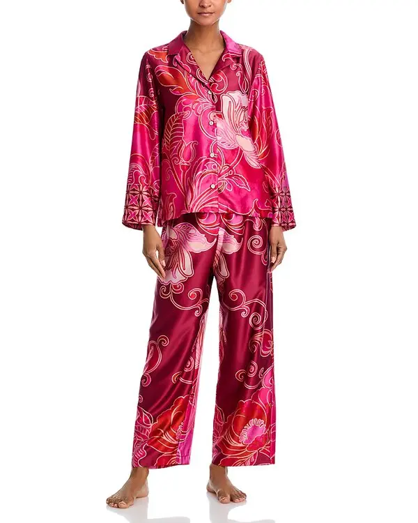 Natori Deco Notch Pajama Set - Red