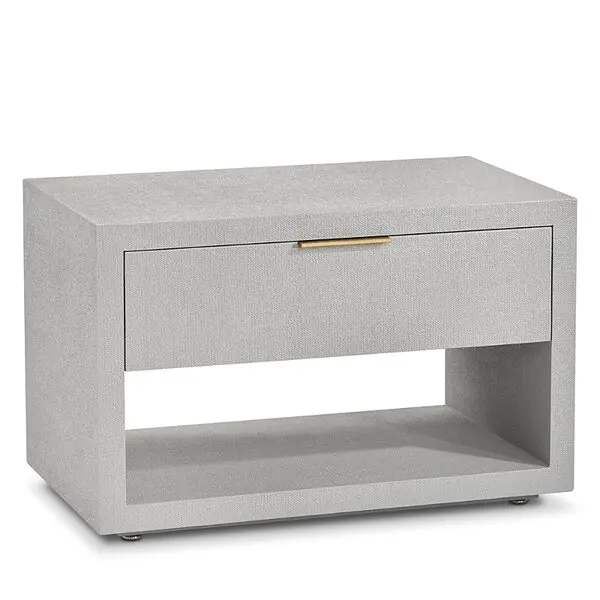 INTERLUDE HOME Montaigne Bedside Chest - Light Grey