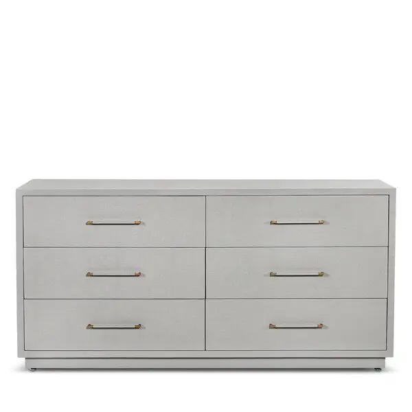 INTERLUDE HOME Taylor 6 Drawer Chest - Light Grey