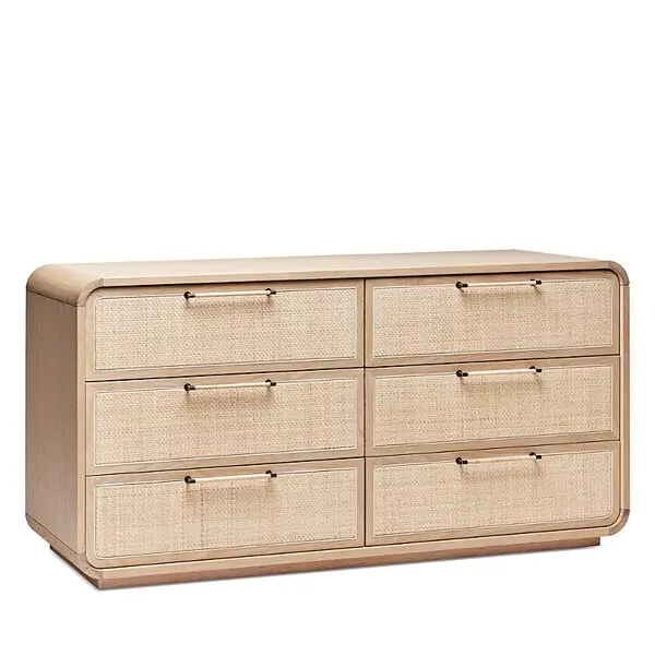 INTERLUDE HOME Marsh 6 Drawer Chest - Oak