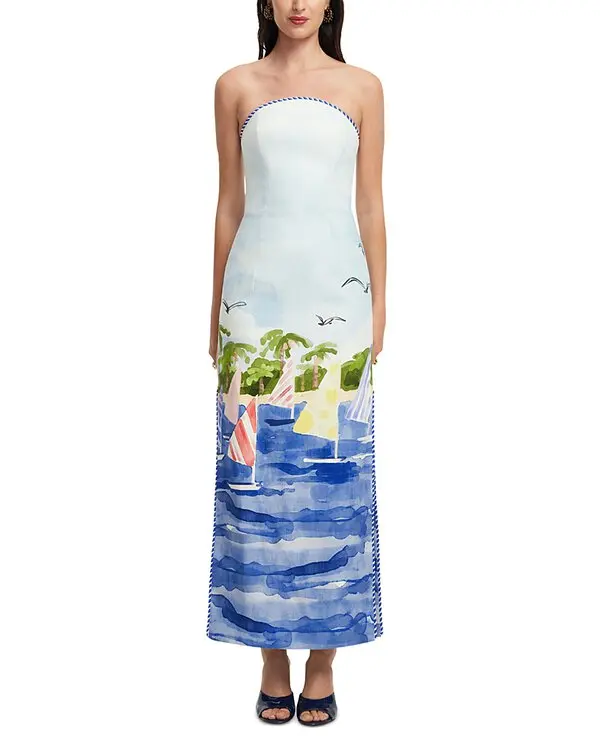 LEO LIN Ava Bustier Maxi Dress - Nautical