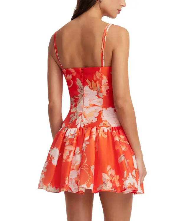 LEO LIN Lorena Ruffled Minidress - Saffron