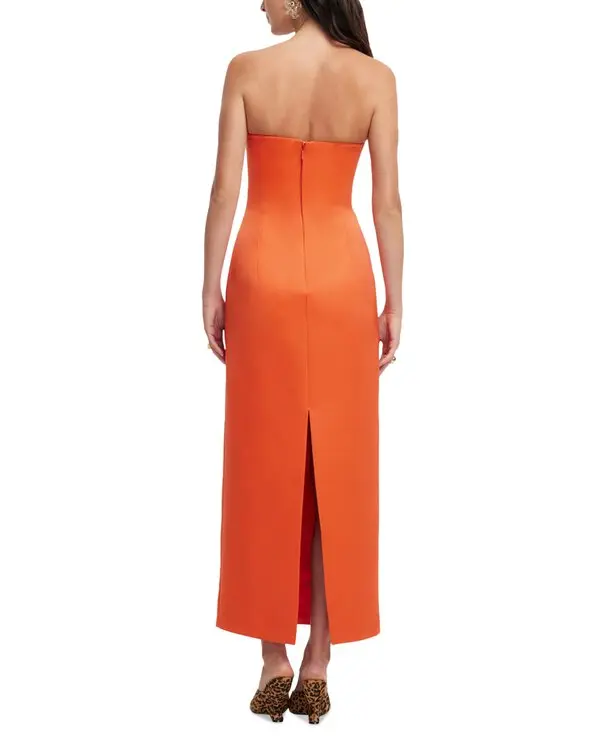 Leo Lin Ava Applique Floral Bustier Maxi Dress - Saffron | Editorialist