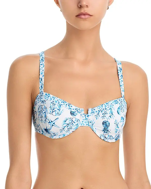 Aqua Underwire Bikini Top - White Multi