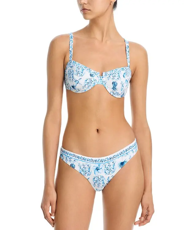 Aqua Underwire Bikini Top - White Multi