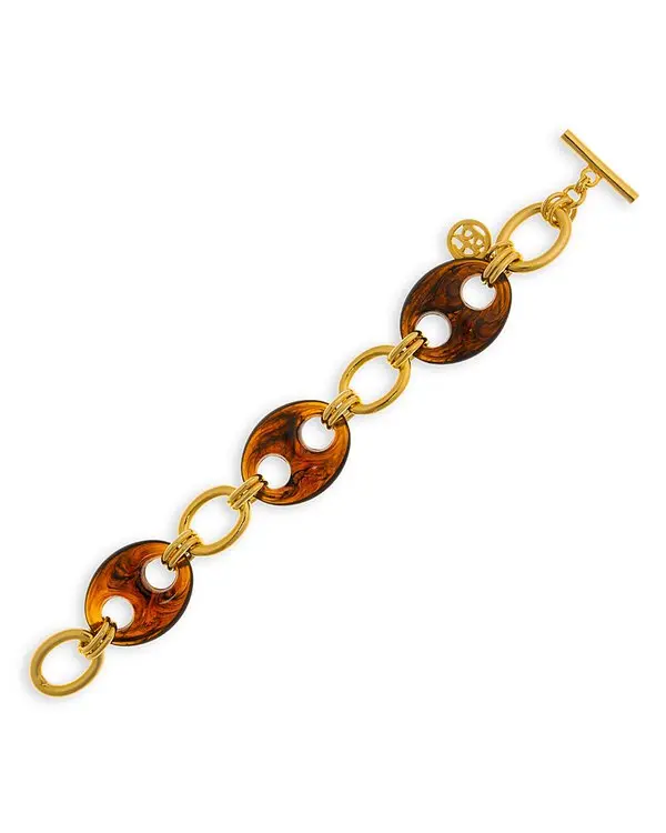 BEN-AMUN Tortoiseshell Mariner Link Toggle Bracelet - Gold