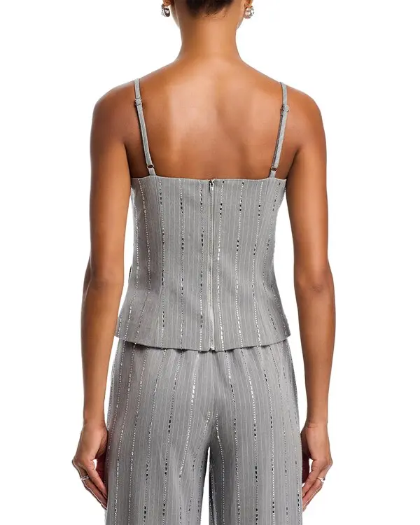 Aqua X Salvo Rizza Crystal Pinstripe Bustier Top