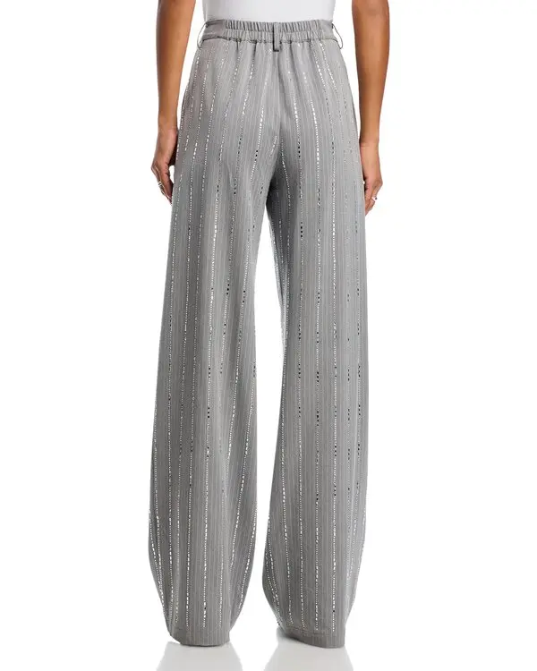 Aqua X Salvatorre Rizza Crystal Pinstripe Pants