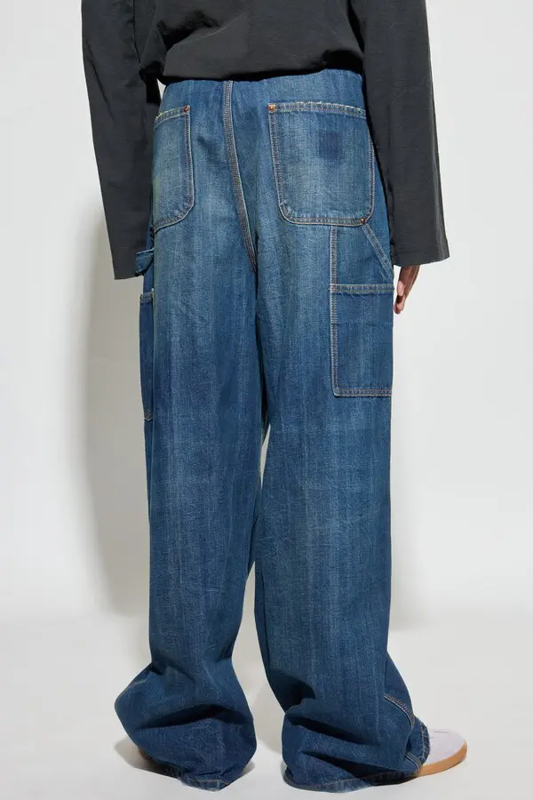 MAISON MARGIELA Vintage-effect Wide Leg Jeans - Blue