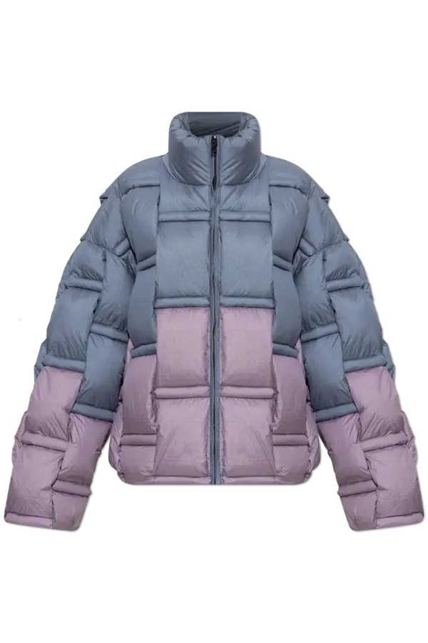 RAXXY Quilted Down Jacket With Stand Collar - Blue
