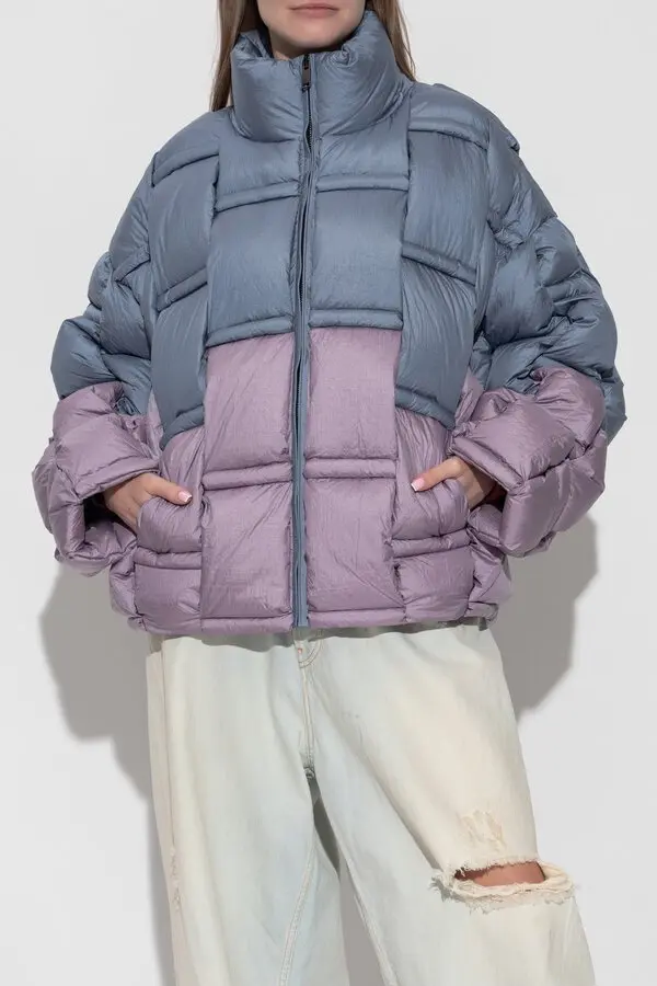 RAXXY Quilted Down Jacket With Stand Collar - Blue