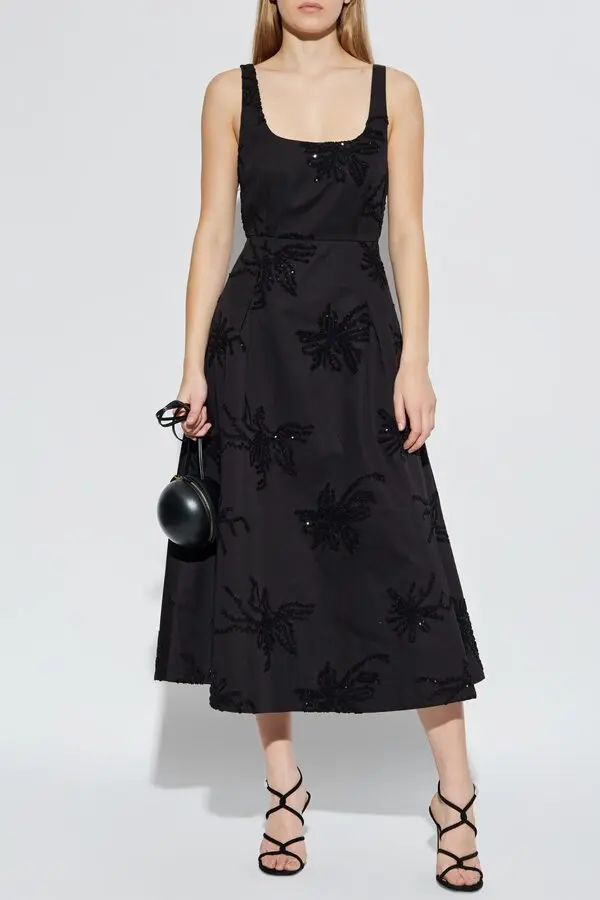 Munthe Midi Dress With Bead And Sequin Appliqués