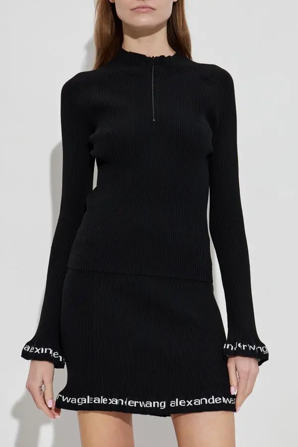 Alexander Wang Fitted Top With Stand-up Collar