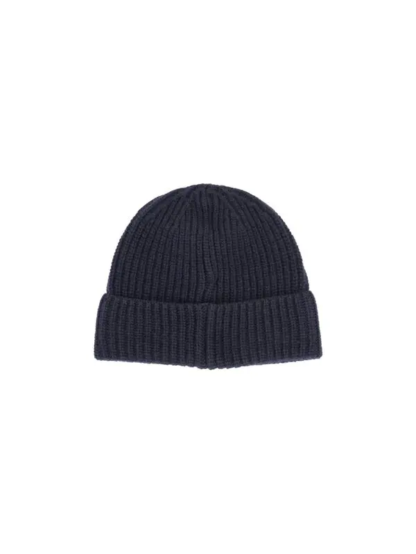 Stone Island Virgin Wool Logo Beanie - Blue