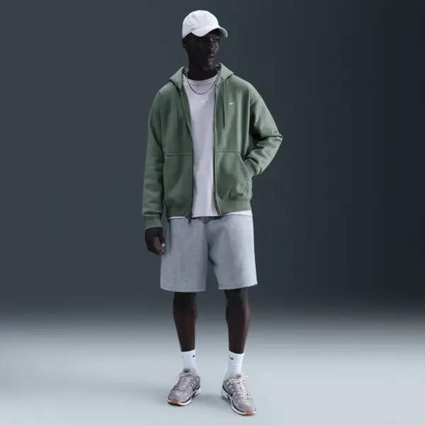Nike Solo Swoosh Full-zip Fleece Hoodie - Grey