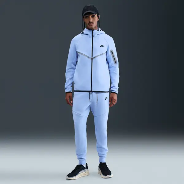 Nike Tech Full-zip Fleece Windrunner Jacket With Reflective Accents - Blue