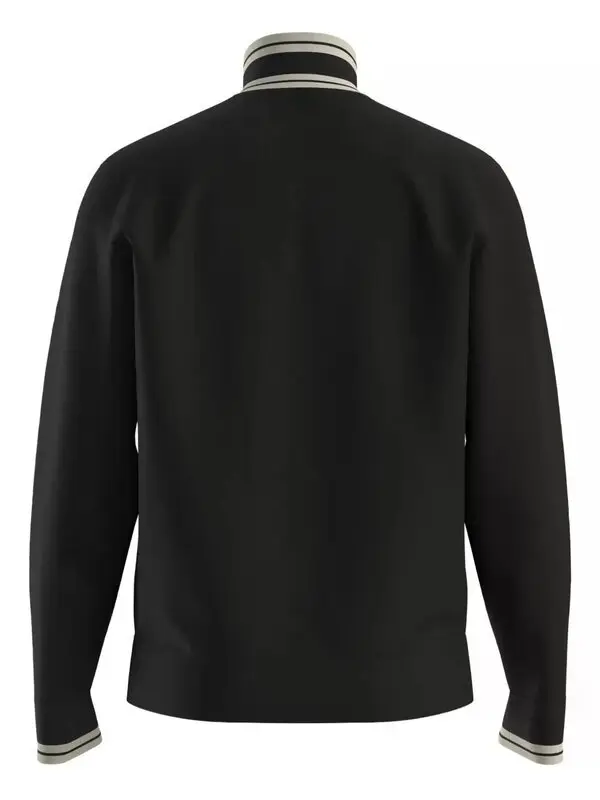 BOSS Striped-collar Zip-up Sweater