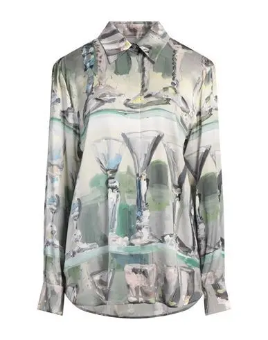 MSGM Multicolor Satin Shirt - Light Green