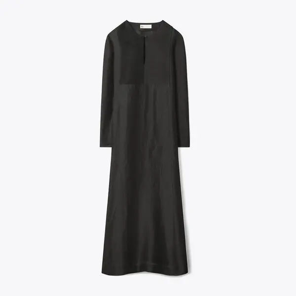 Tory Burch Long Linen Caftan - Black