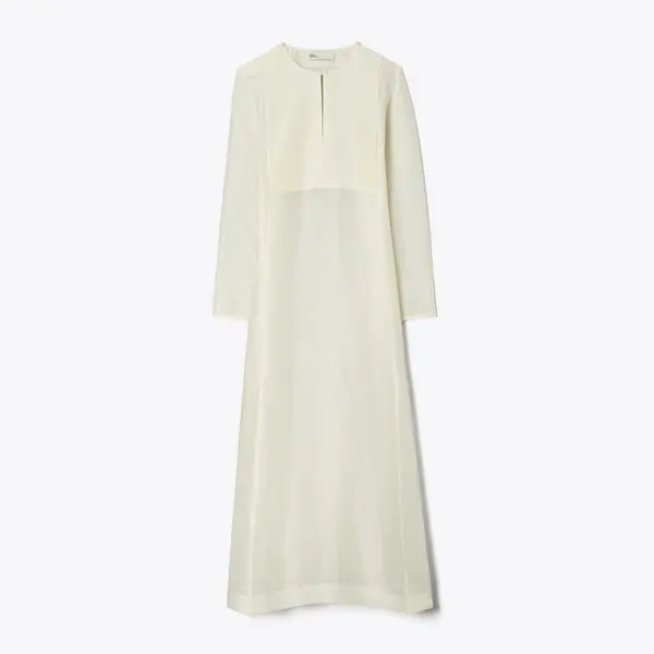 Tory Burch Long Linen Caftan - New Ivory