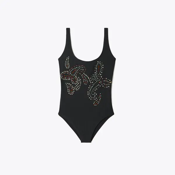 Tory Burch Embellished One-piece Swimsuit - Black